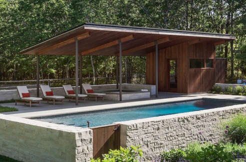 Long Island Summer: A Modern Pool Pavilion in Water Mill - Gardenista