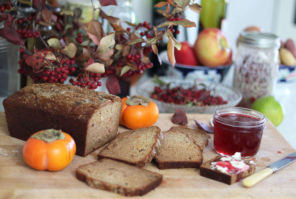 Persimmon loaf is a sweet breakfast bread that can also be served with ...