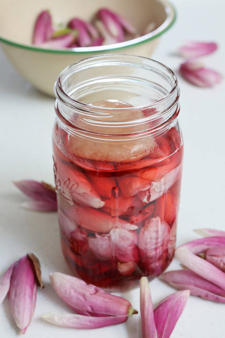Magnolia flowers are edible, and an aromatic ingredient