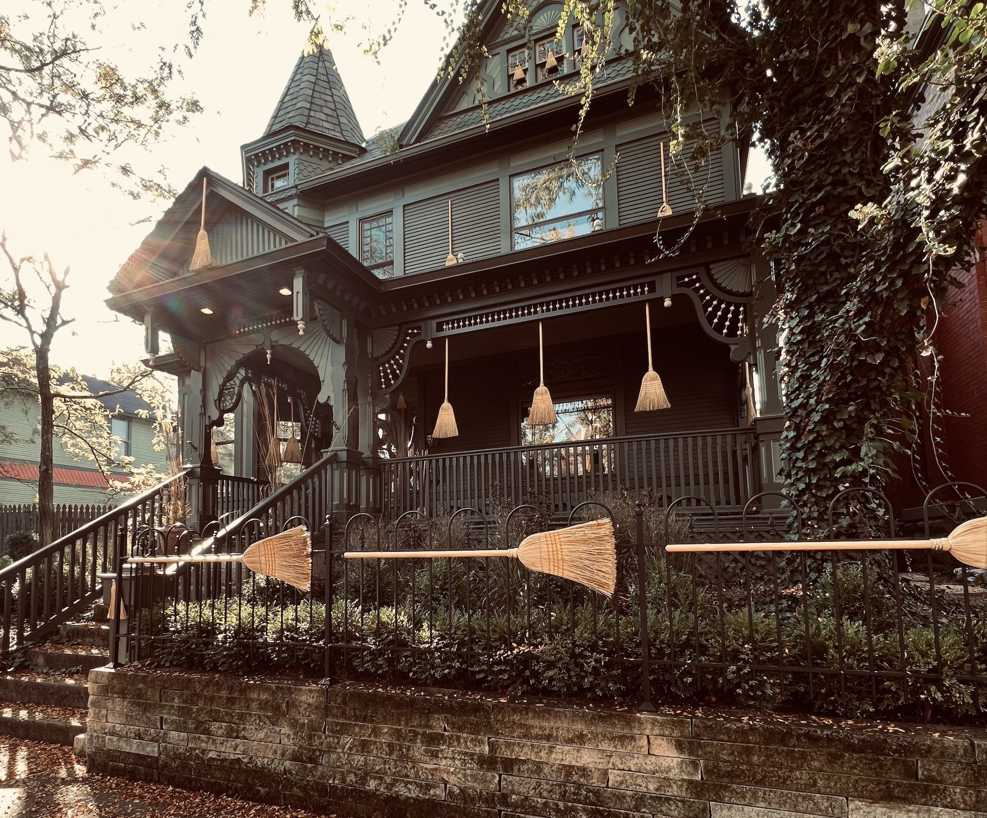 Easy DIY Halloween Decorations: Floating Brooms